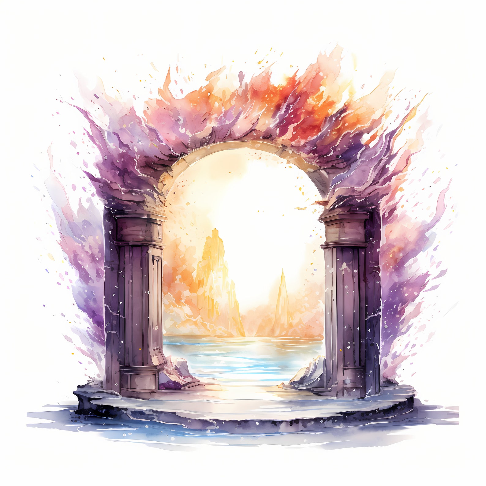 Magical Portal Clipart, Magical Gateway Images, 10 Watercolor Clip Art ...