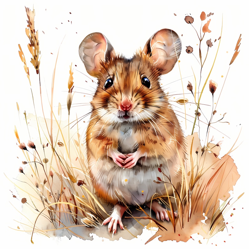Field Mouse Clipart, Cute Mouse Images, 10 Watercolor Clip Art ...