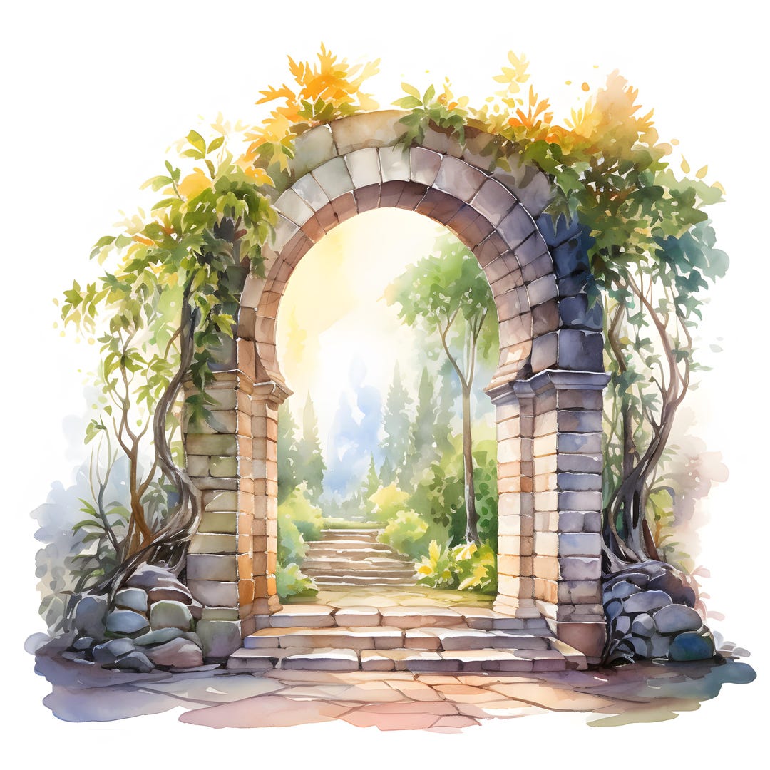 Watercolor Stone Arch Clipart: Printable Floral Arches (jpgs) - Etsy