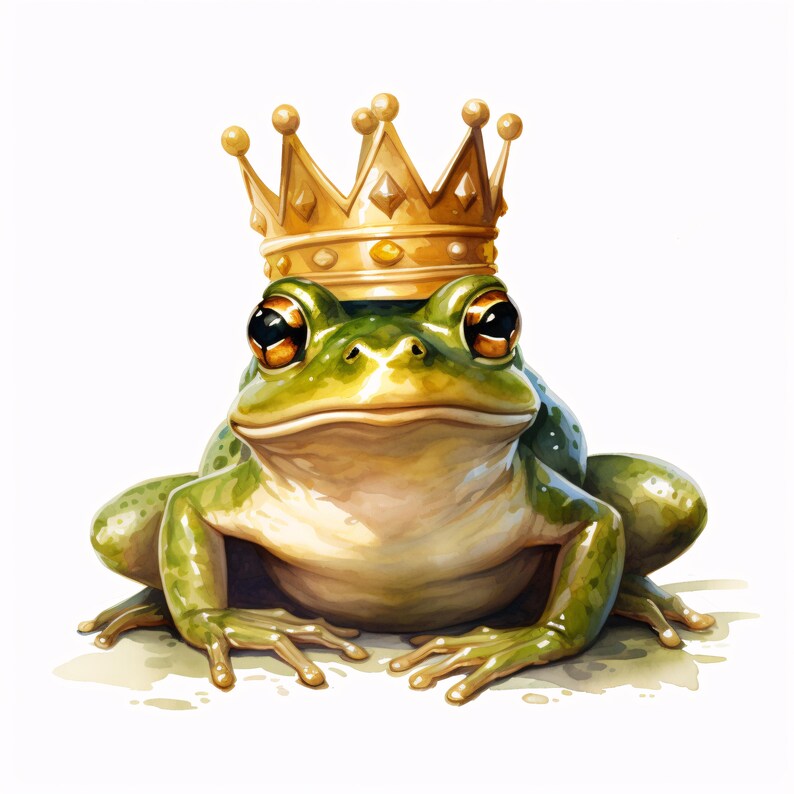 Frog Prince Clipart, Fairy Tale Animal Images, 10 Watercolor Clip Art ...