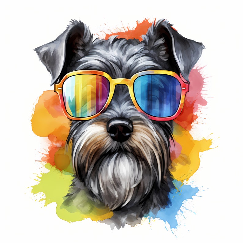 Miniature Schnauzer Clipart, Cool Dog Images, 10 Watercolor Clip Art ...