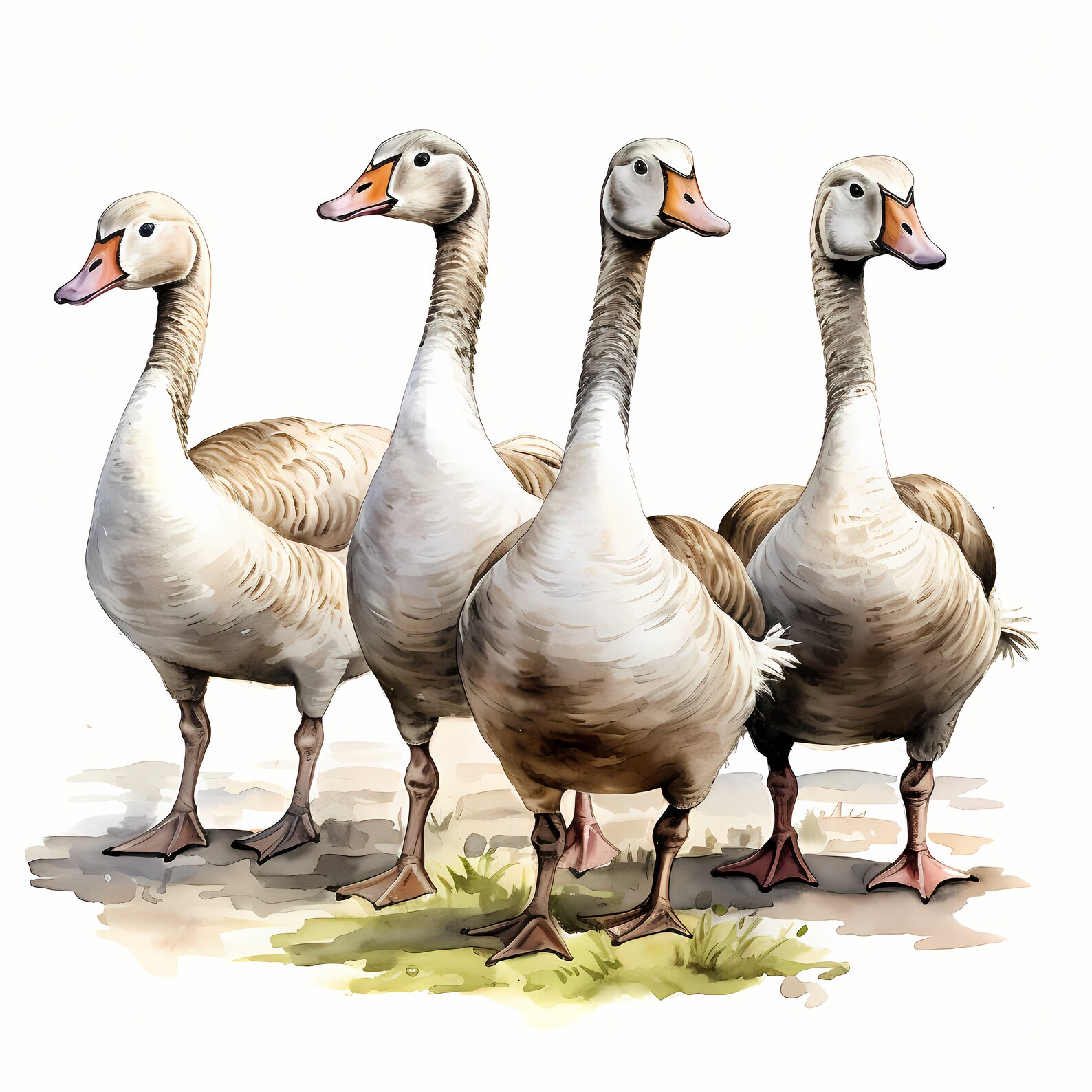 Watercolor Geese Clipart: Farm Animal Art (JPG Digital Download) - Etsy