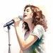 Watercolor Woman Singing Clipart: Microphone JPG Images (commercial Use ...