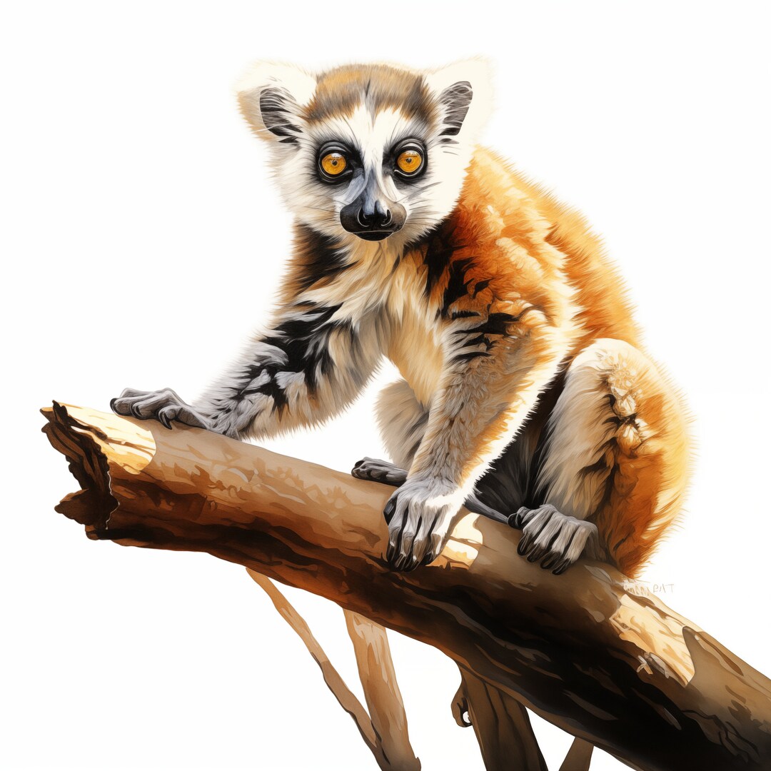 Watercolor Lemur Clipart: Printable JPG Images (commercial Use) - Etsy