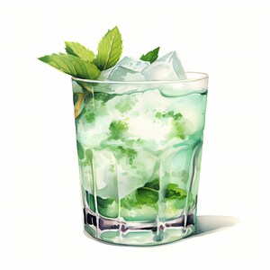 Mint Julep Clipart, Mint Julep Cocktail Images, 10 Watercolor Clip Art ...