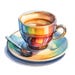 Rainbow Coffee Clipart, Colorful Coffee Images, 10 Watercolor Clip Art ...