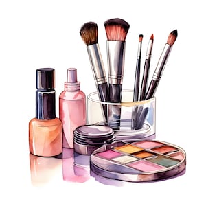 Make up Cosmetics Clipart, Makeup Images, 10 Watercolor Clip Art ...