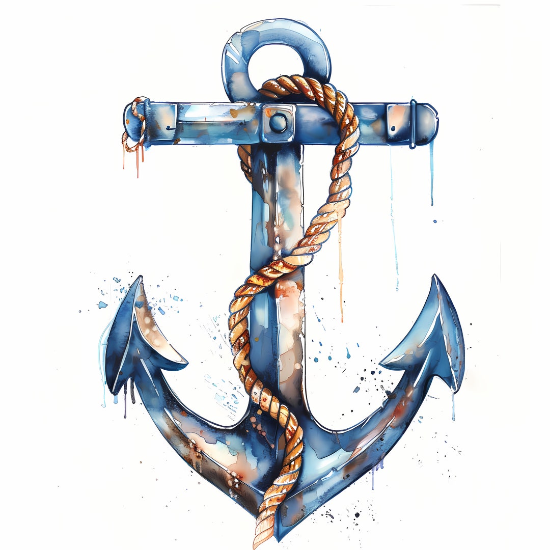 Anchor Clipart, Nautical Anchor Images, 10 Watercolor Clip Art ...