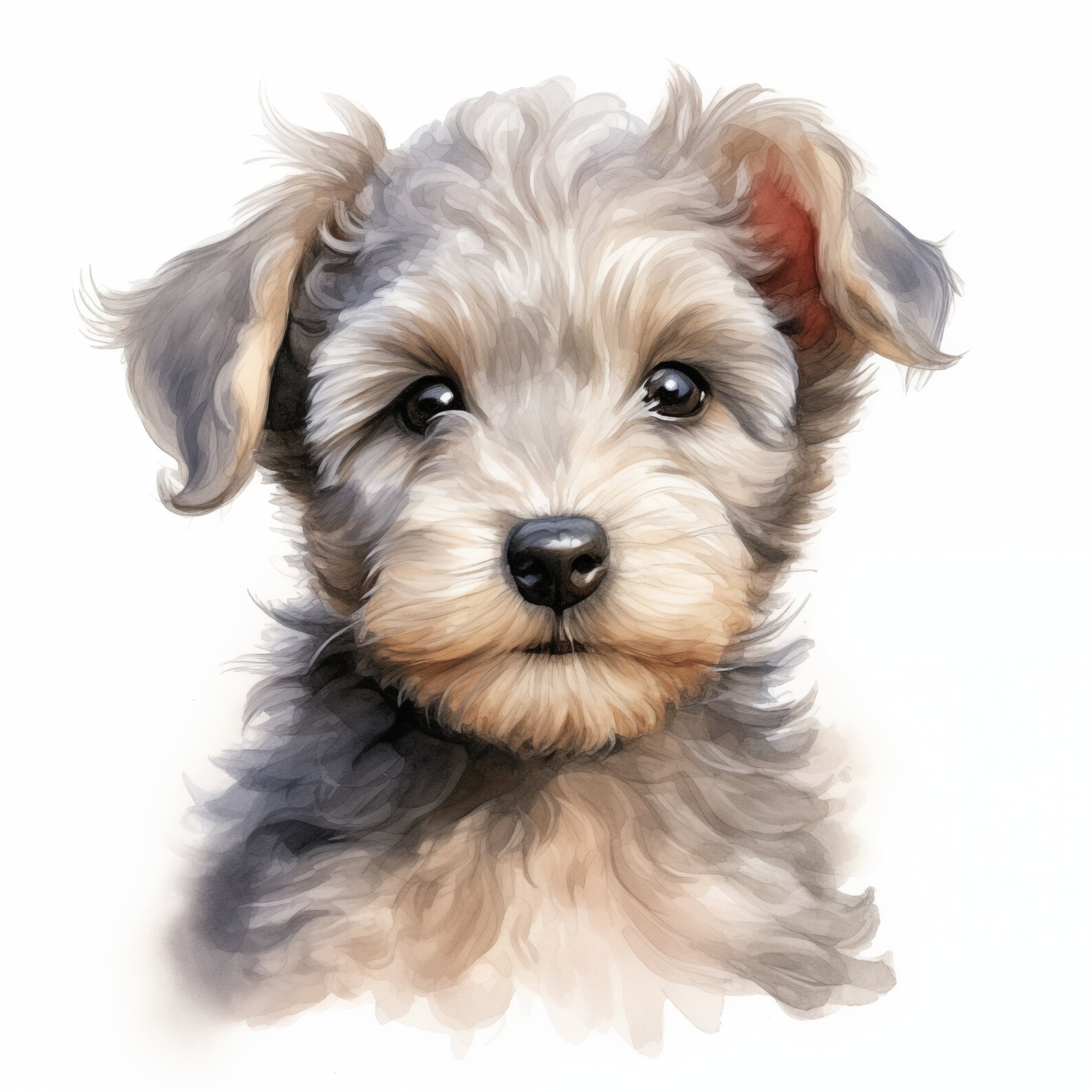 Hungarian Pumi Clipart, Puppy Dog Images, 10 Watercolor Clip Art ...