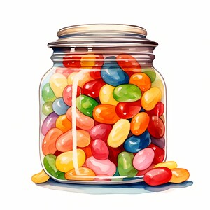 Jar With Candies Clipart, Candy Jars Images, 10 Watercolor Clip Art ...