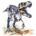 T-rex Skeleton Clipart, Dinosaur Bones Images, 10 Watercolor Clip Art ...