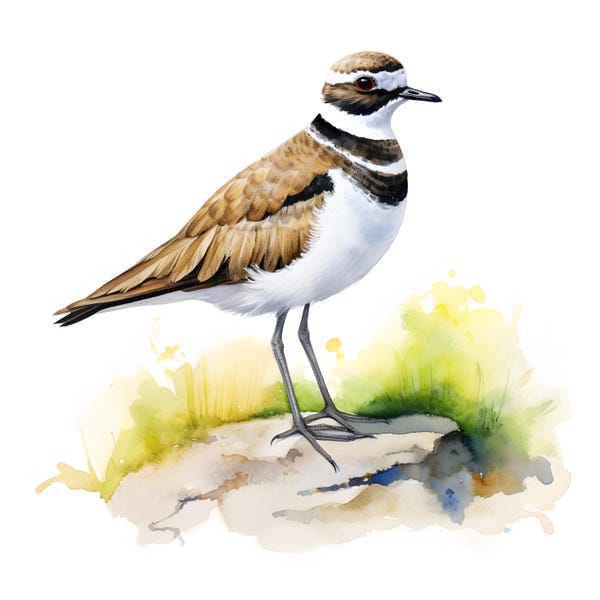Watercolor Killdeer - Etsy