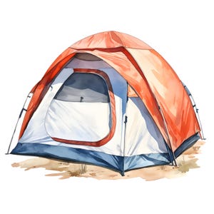 Camping Tent Clipart, Cozy Camping Images, 10 Watercolor Clip Art ...