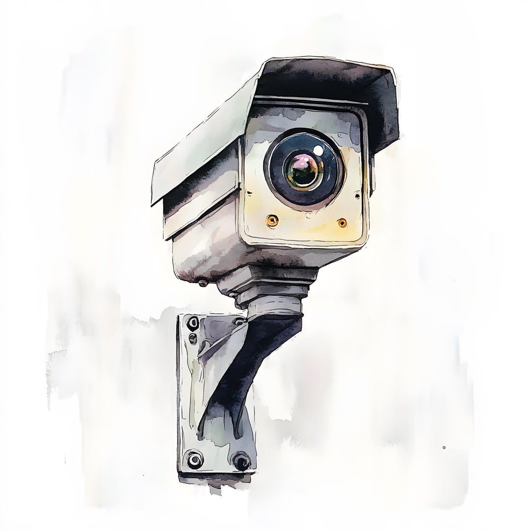 CCTV Camera Clipart, Security Camera Images, 10 Watercolor Clip Art ...