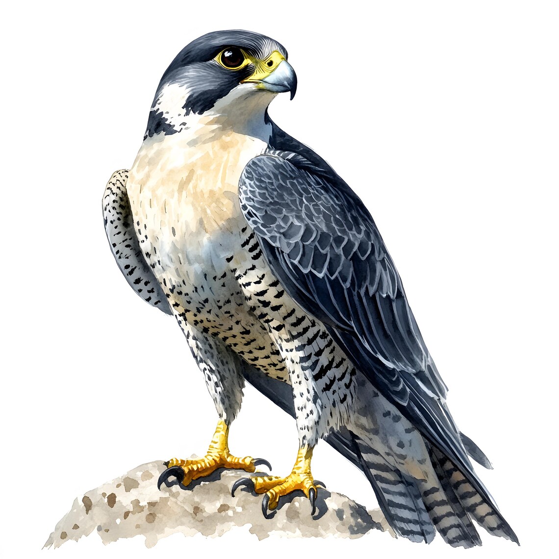 Watercolor Falcon Clipart: Peregrine Falcon Images (jpgs, Commercial ...