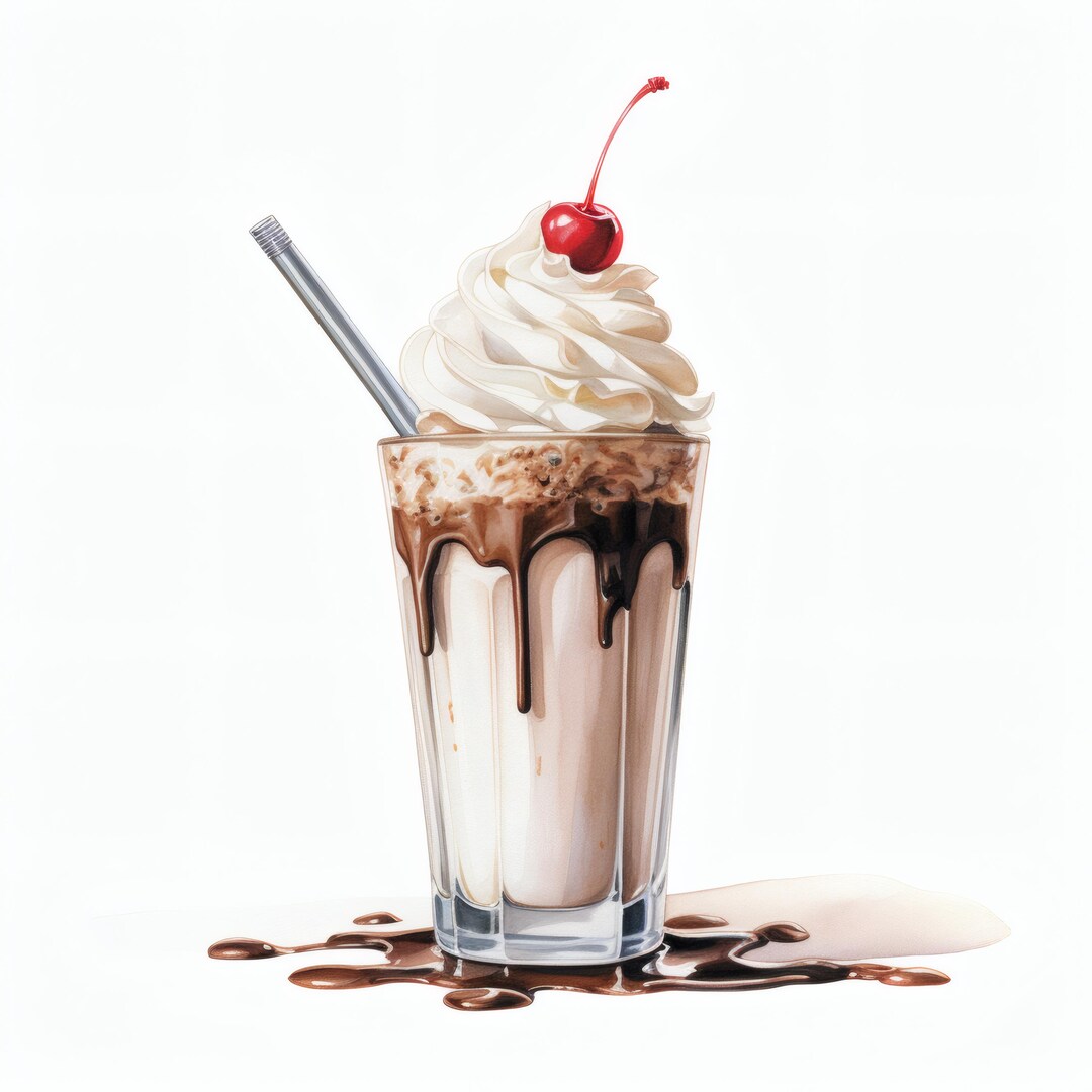 Milkshake Clipart, Dessert Drink Images, 10 Watercolor Clip Art ...