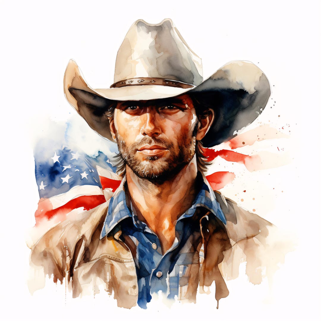 Cowboy Clipart, Western Rodeo Images, 10 Watercolor Clip Art, Printable ...