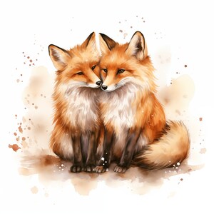 Animal Couple Clipart, Romantic Animals Images, 20 Watercolor Clip Art ...