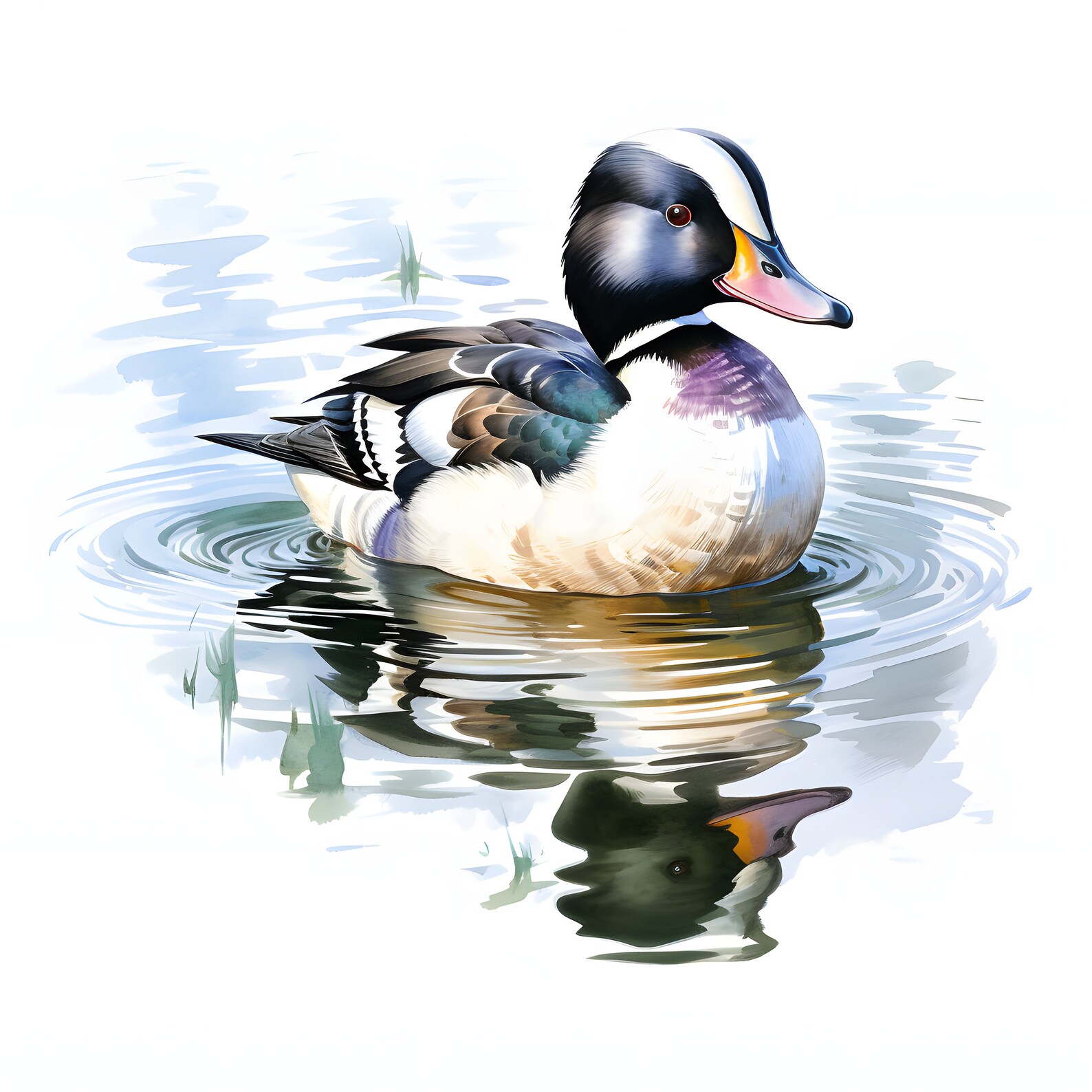 Bufflehead Clipart, Sea Ducks Images, 10 Watercolor Clip Art, Printable ...