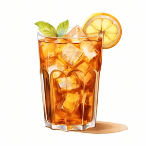 Iced Tea Clipart, Summer Drinks Images, 10 Watercolor Clip Art ...
