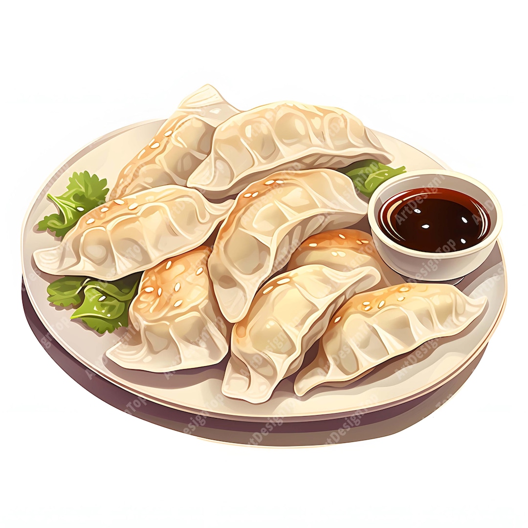 Gyoza Clipart, Asian Food Images, 10 Watercolor Clip Art, Printable ...