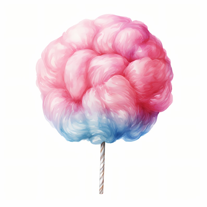Cotton Candy Clipart, Cotton Sweets Images, 10 Watercolor Clip Art ...