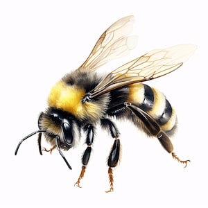 Bumblebee Clipart, Bumble Bee Images, 10 Watercolor Clip Art, Printable ...