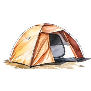 Camping Tent Clipart, Cozy Camping Images, 10 Watercolor Clip Art ...