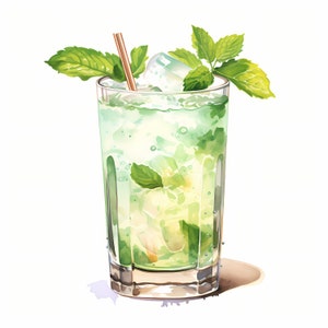 Mint Julep Clipart, Mint Julep Cocktail Images, 10 Watercolor Clip Art ...