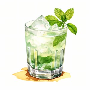 Mint Julep Clipart, Mint Julep Cocktail Images, 10 Watercolor Clip Art ...