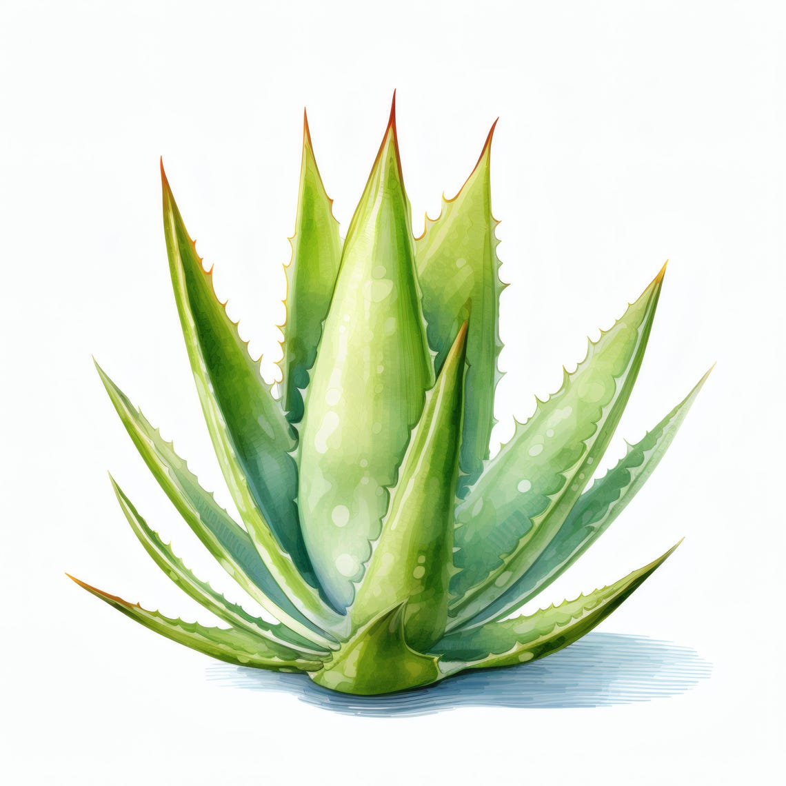 Aloe Vera Plant Clipart, Green Succulent Images, 10 Watercolor Clip Art ...