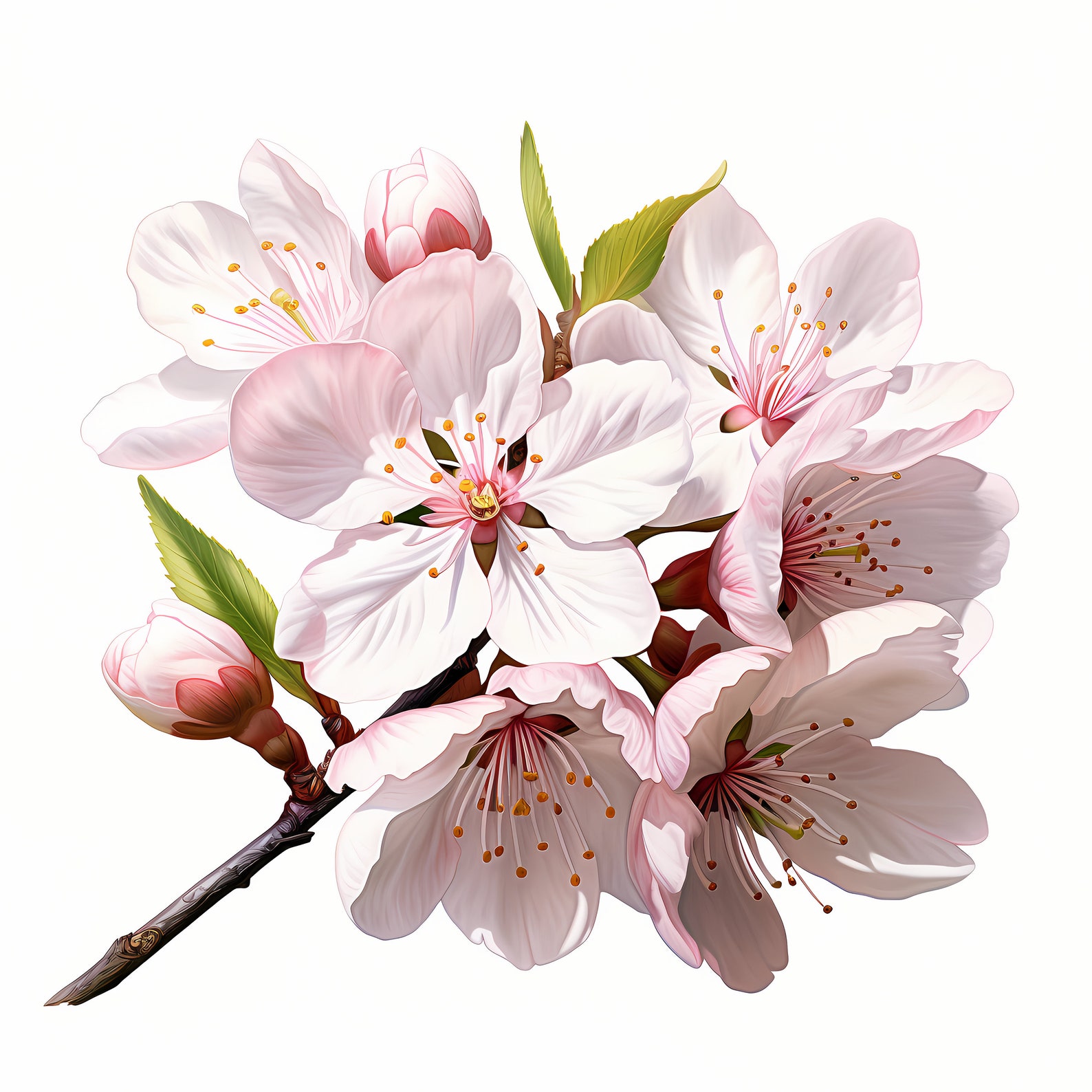 Cherry Blossom Clipart, Sakura Images, 10 Watercolor Clip Art ...