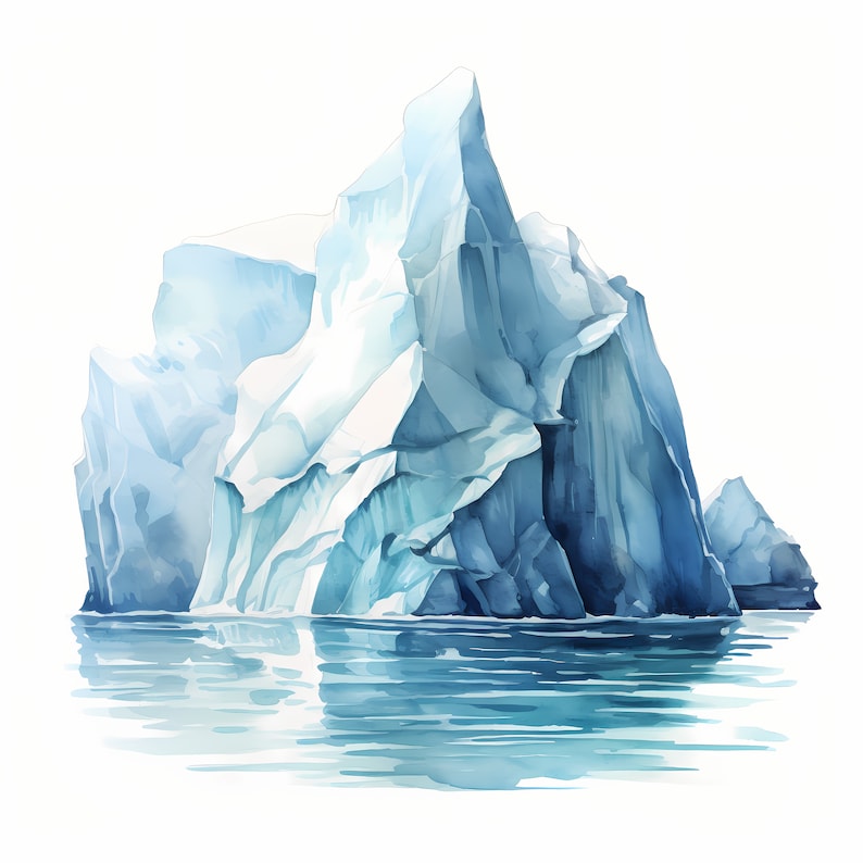 Iceberg Clipart, Ice Mountains Images, 10 Watercolor Clip Art ...