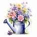 Watering Can Clipart, Watering Can With Flowers Images, 10 Watercolor ...