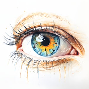 Colorful Eye Clipart, Abstract Eyeballs Images, 10 Watercolor Clip Art ...