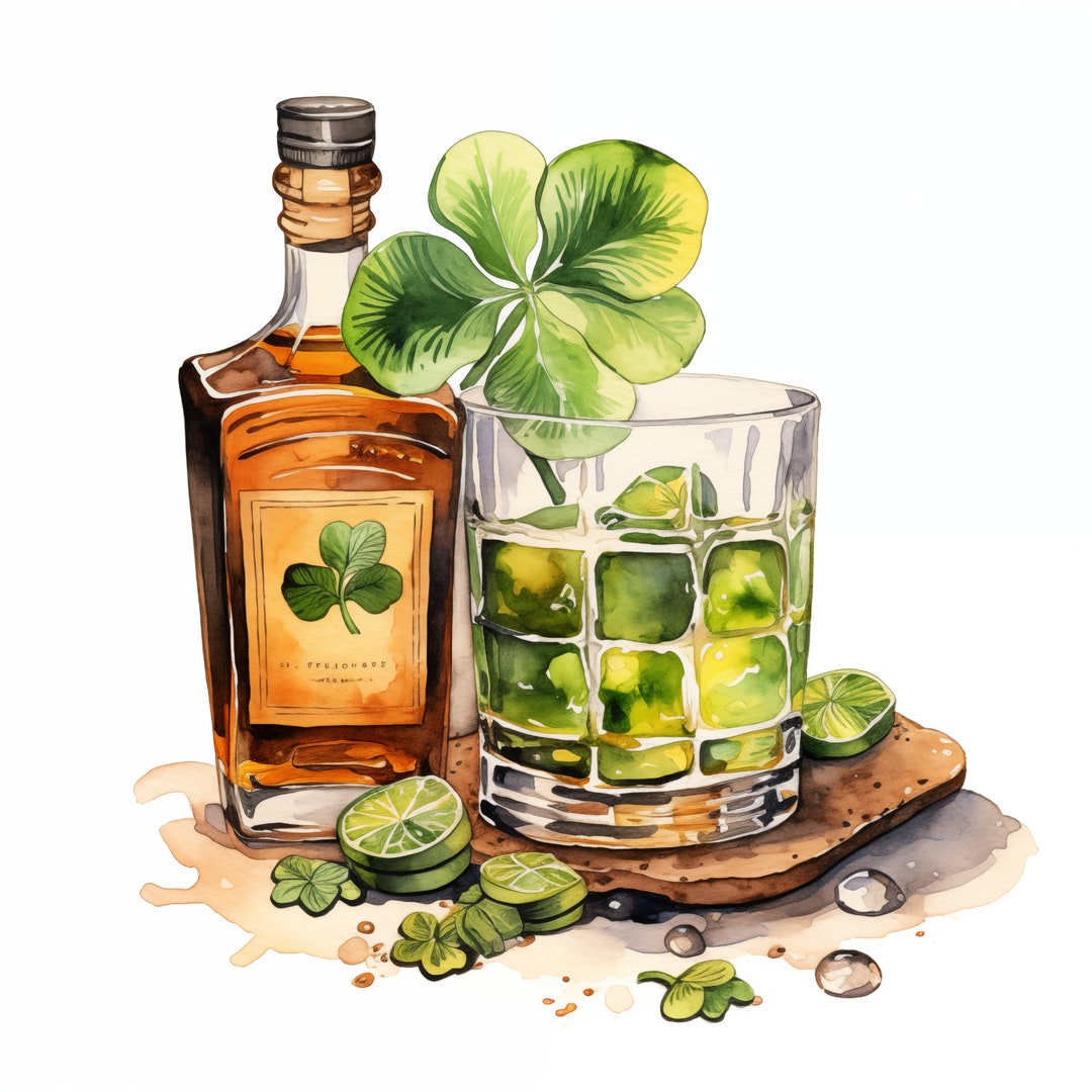 Irish Whiskey Clipart, St.patrick’s Day Images, 10 Watercolor Clip Art ...