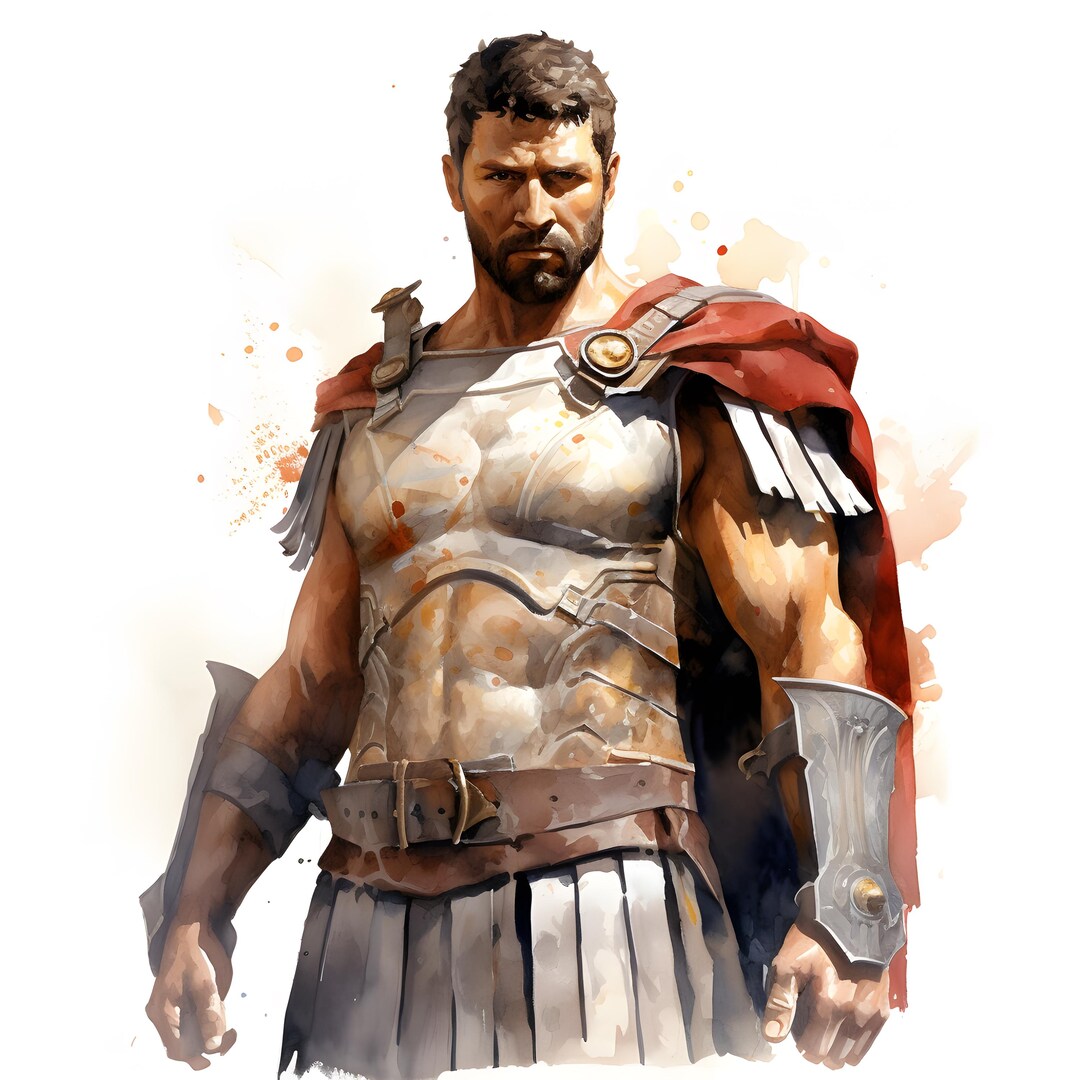 Gladiator Clipart, Roman Gladiators Images, 10 Watercolor Clip Art ...