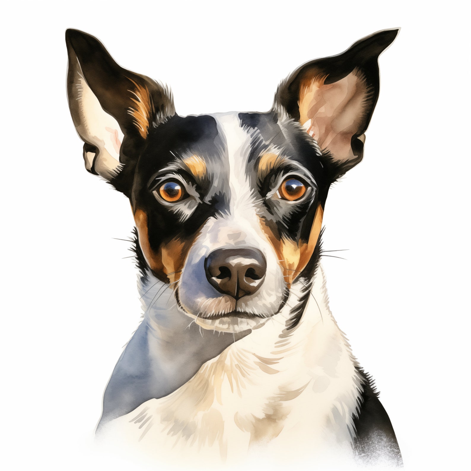 Rat Terrier Clipart, Rat Terrier Dog Images, 10 Watercolor Clip Art ...