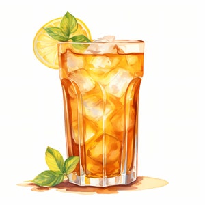Iced Tea Clipart, Summer Drinks Images, 10 Watercolor Clip Art ...