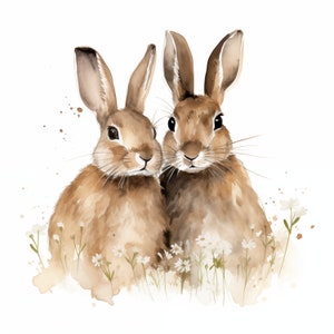 Animal Couple Clipart, Romantic Animals Images, 20 Watercolor Clip Art ...