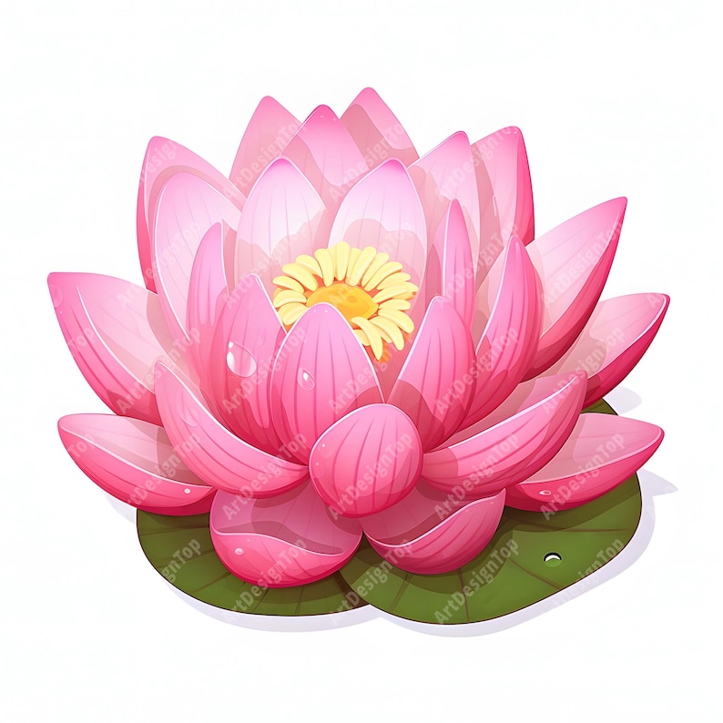 Watercolor Pink Lotus Clipart: Flower Images (JPG Digital Download) - Etsy