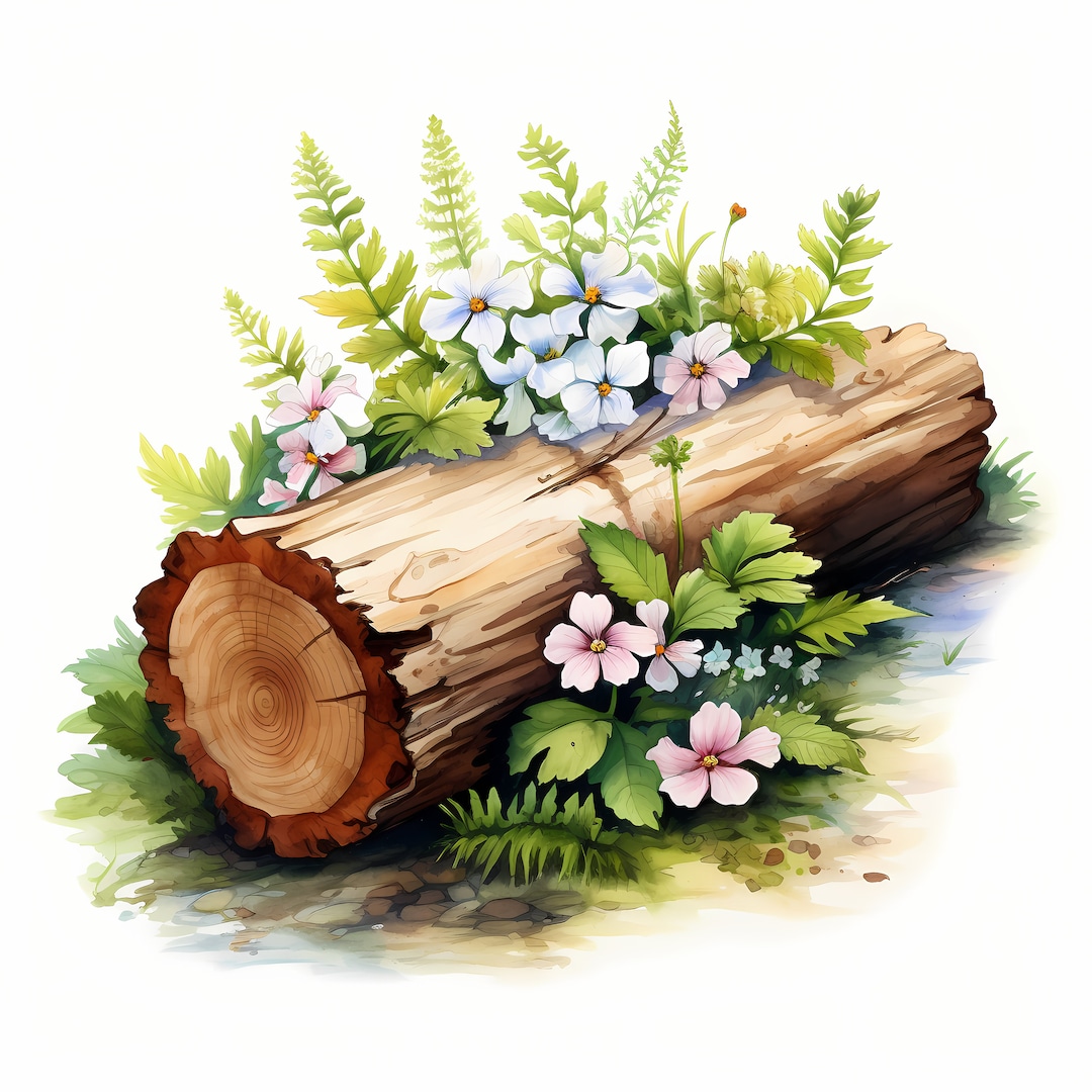 Watercolor Log Clipart: Wildflower Images (jpgs, Commercial Use) - Etsy