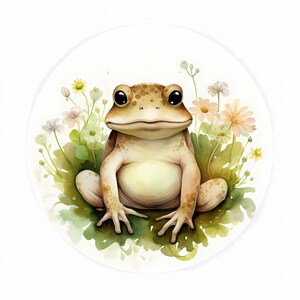 Cute Frog Clipart, Baby Frogs Images, 10 Watercolor Clip Art, Printable ...