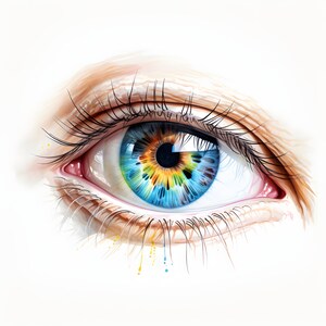 Colorful Eye Clipart, Abstract Eyeballs Images, 10 Watercolor Clip Art ...