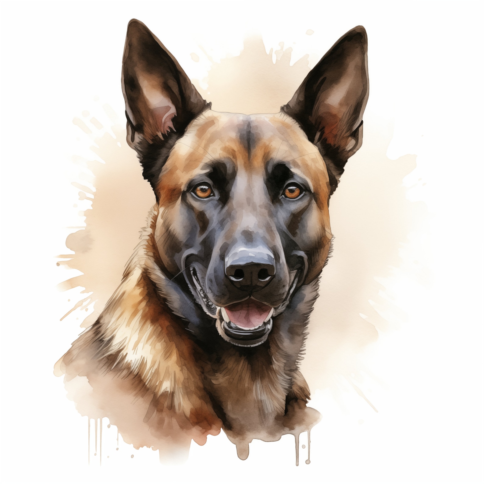 Belgian Malinois Clipart, Belgian Shepherd Dog Images, 10 Watercolor ...