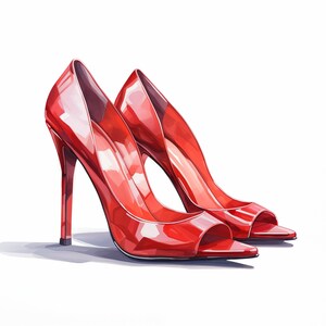 Red Highheels Clipart, High Heels Images, 10 Watercolor Clip Art ...