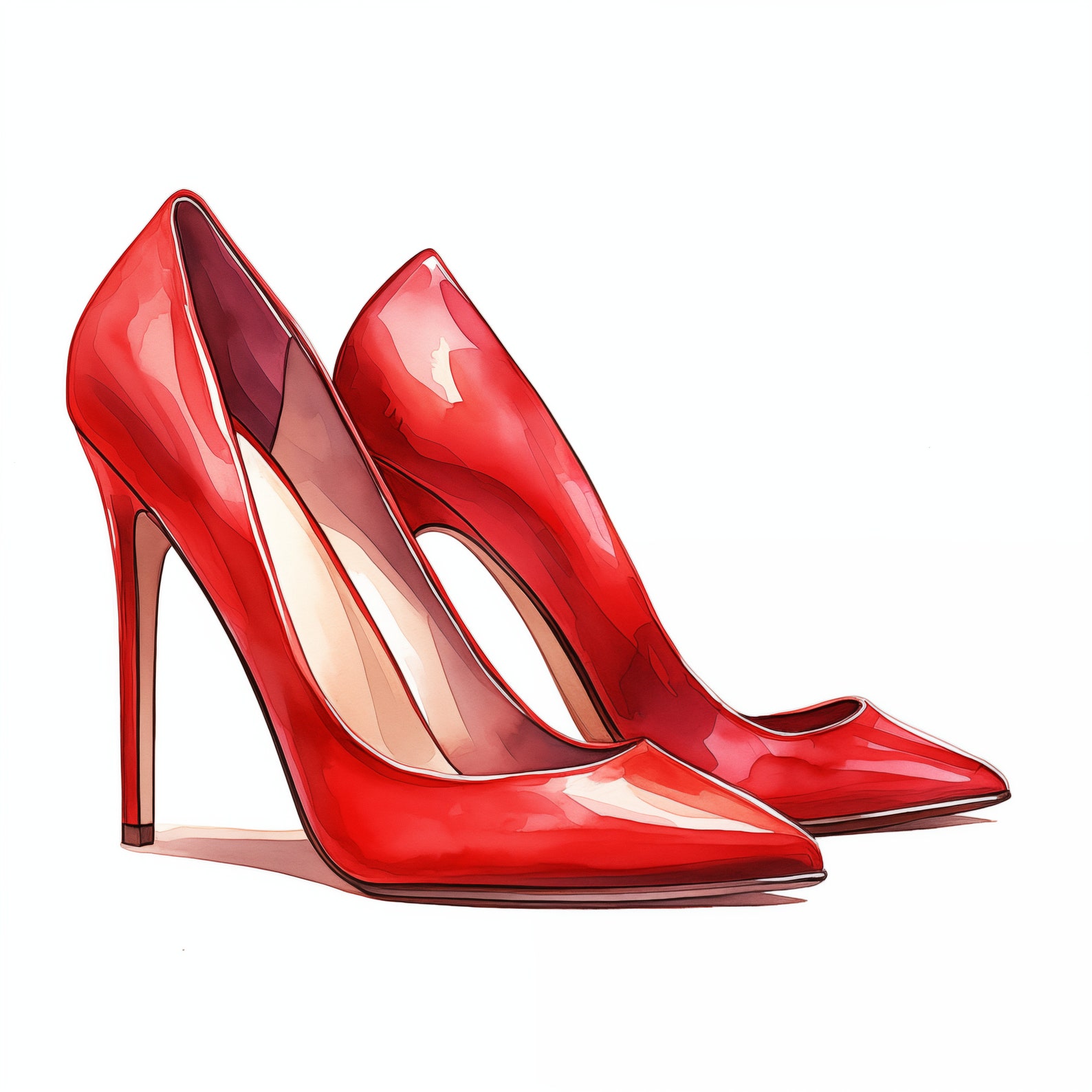 Red Highheels Clipart, High Heels Images, 10 Watercolor Clip Art ...