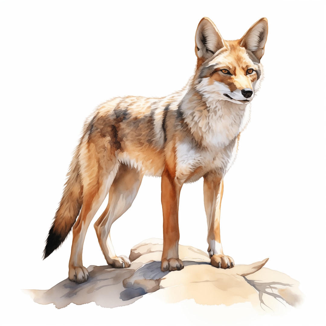 Jackal Clipart, Jackal Images, 10 Watercolor Clip Art, Printable Jpgs, Instant Download ...