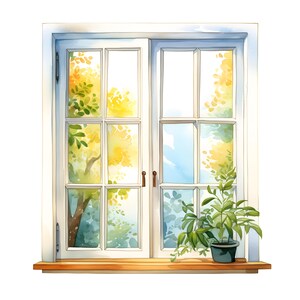 Window Frame Clipart, Window Views Images, 10 Watercolor Clip Art ...