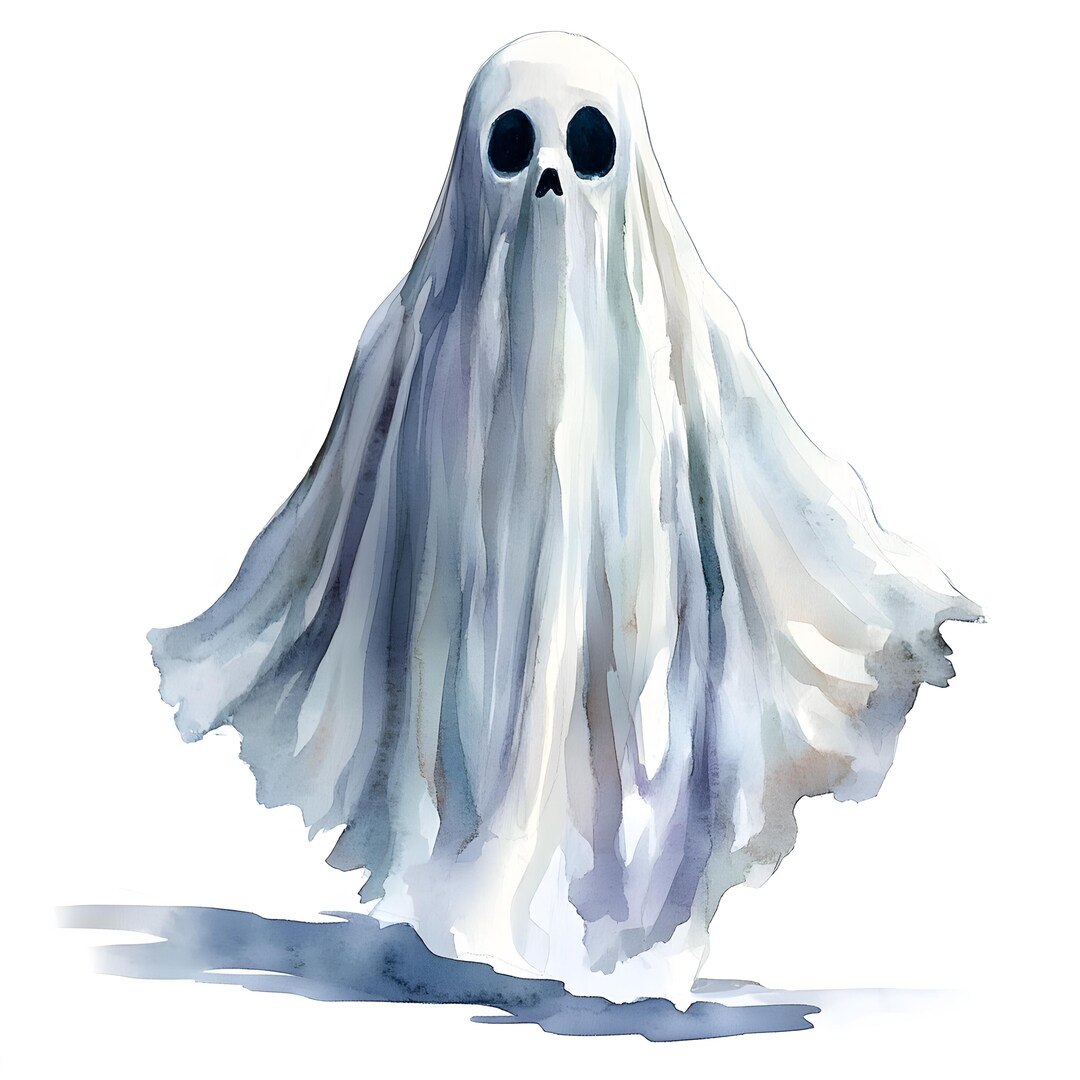 Ghost Clipart, Scary Ghost Images, 10 Watercolor Clip Art, Printable ...